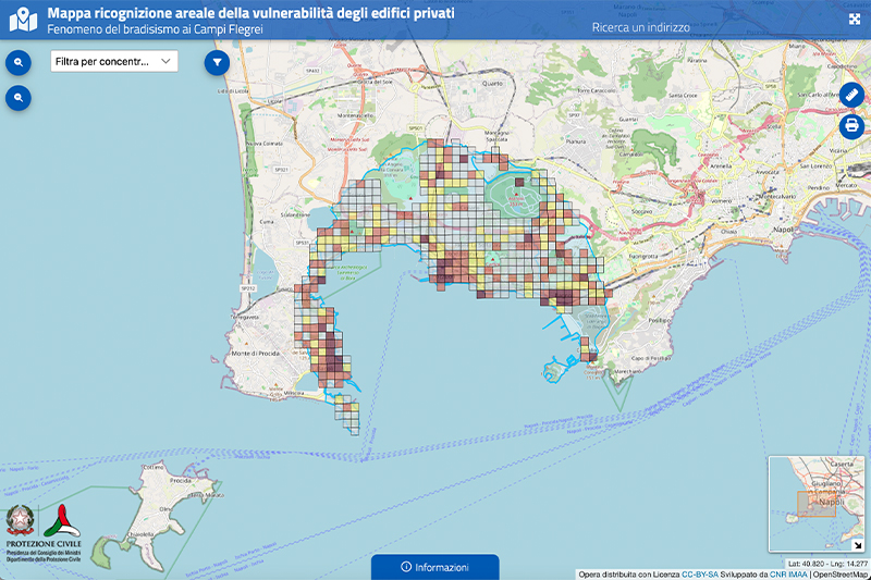 Map of the areal assessment of vulnerability in the Phlegraean Fields ...